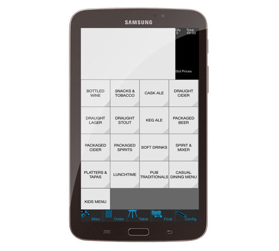 7" Waiter handheld ordering at table – Infinity EPOS