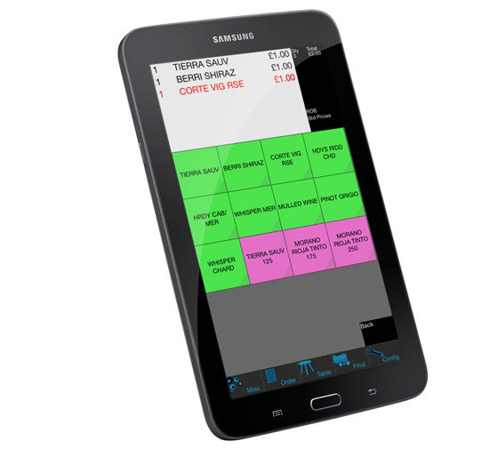 7" Waiter handheld ordering at table – Infinity EPOS